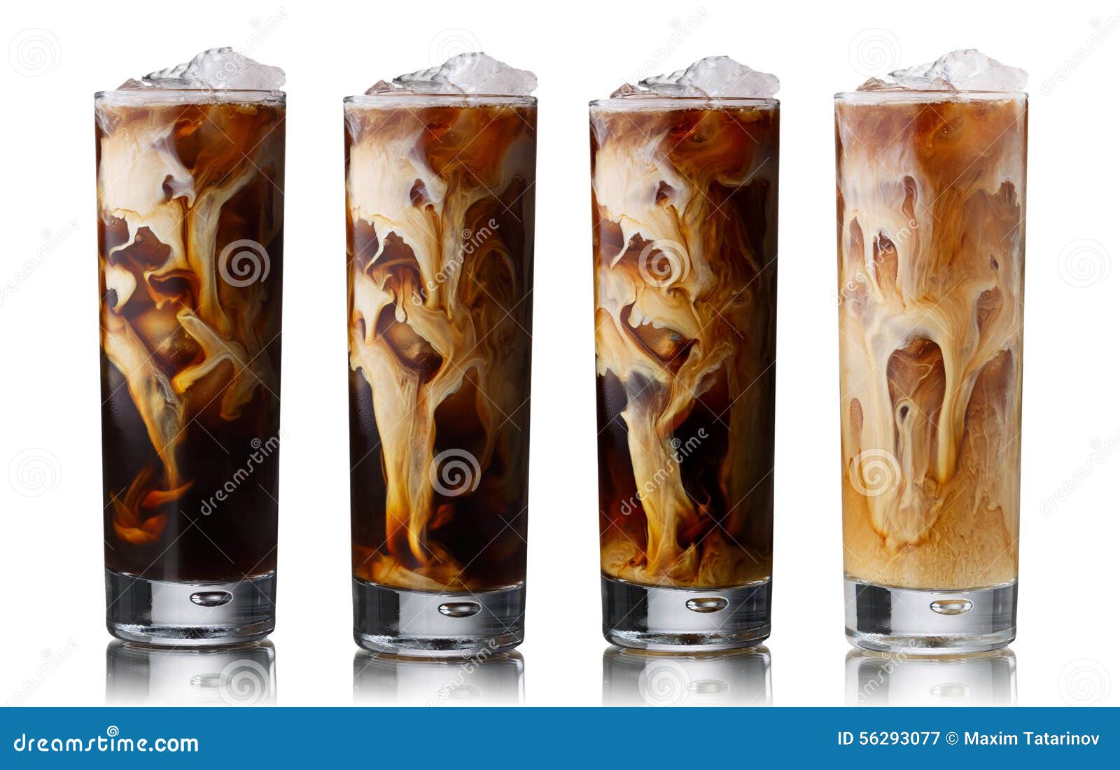 Iced coffee set stock image. Image of cream, coffee, glass - 56293077