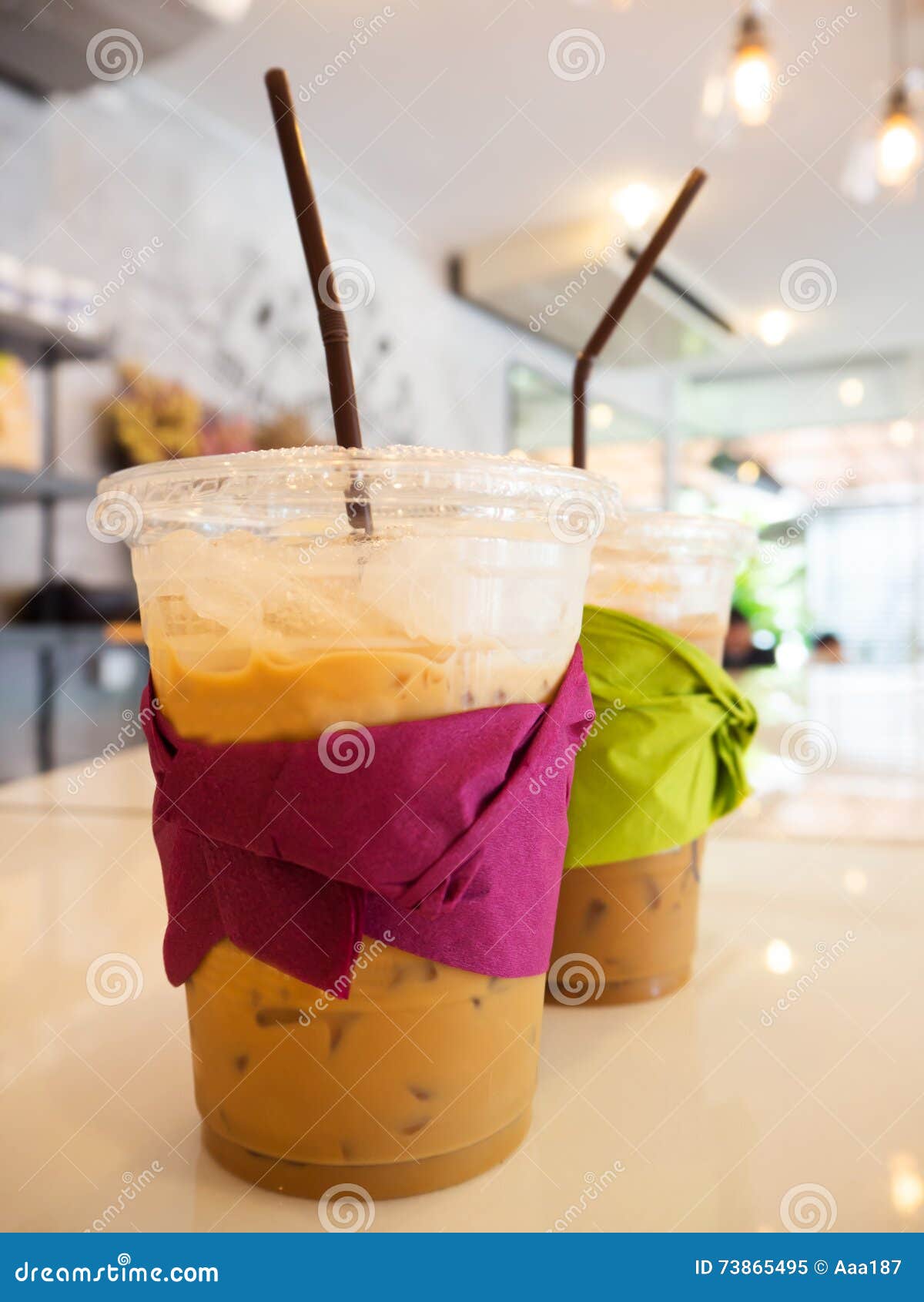 Iced coffee stock image. Image of glass, soft, straw - 73865495
