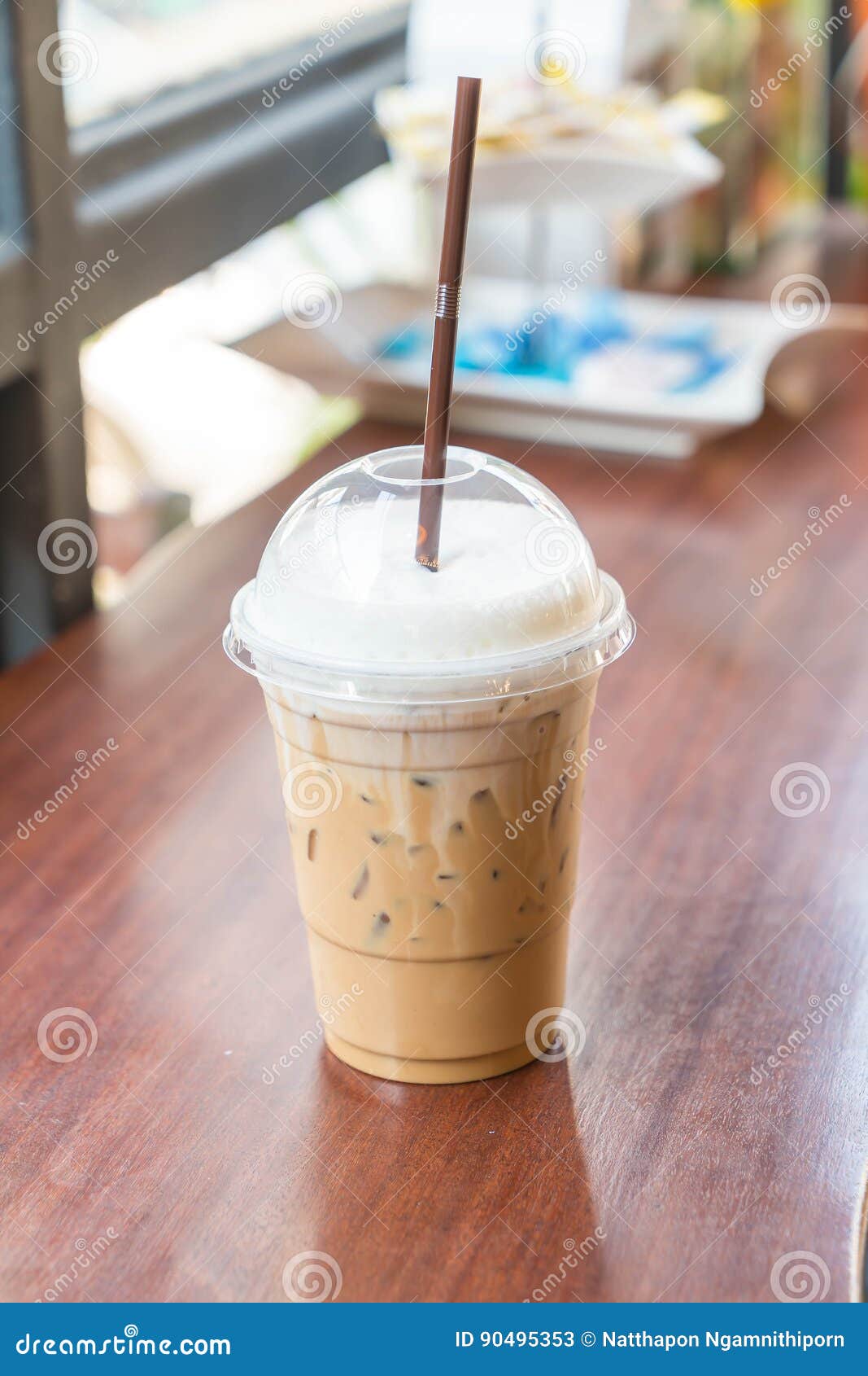 Iced coffee stock image. Image of black, sugar, latte - 90495353