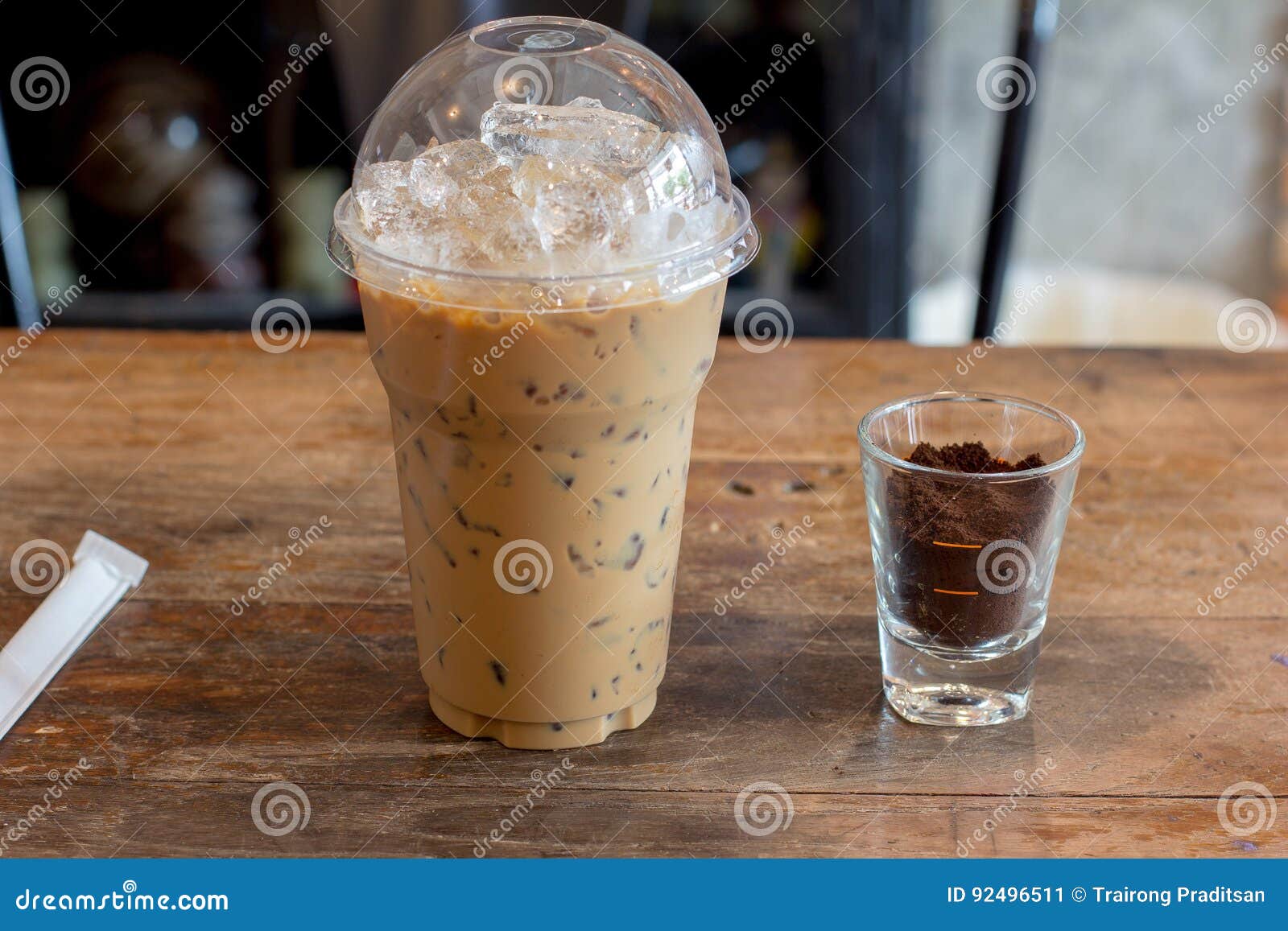 Iced coffee stock image. Image of isolated, plastic, bland - 92496511