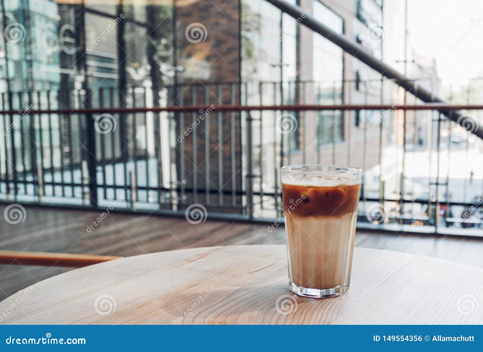 Iced coffee in coffee shop stock photo. Image of coffe - 149554356