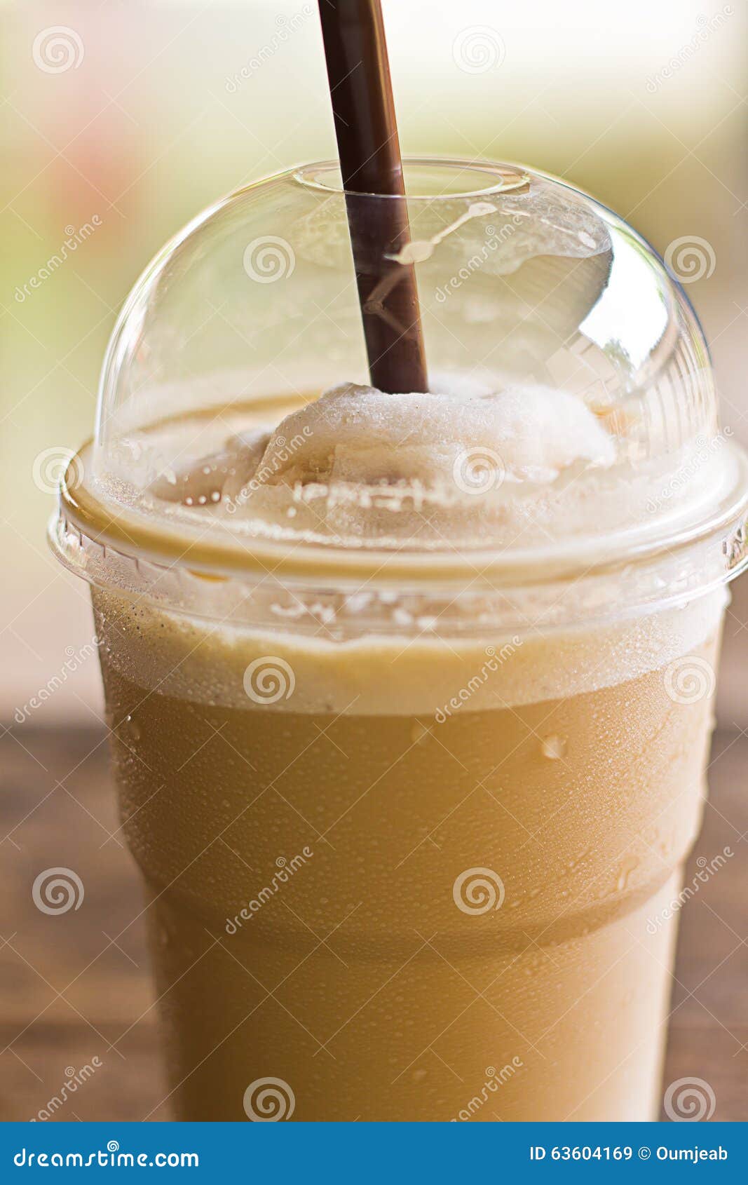 Iced coffee on table stock image. Image of foam, cold - 63604169