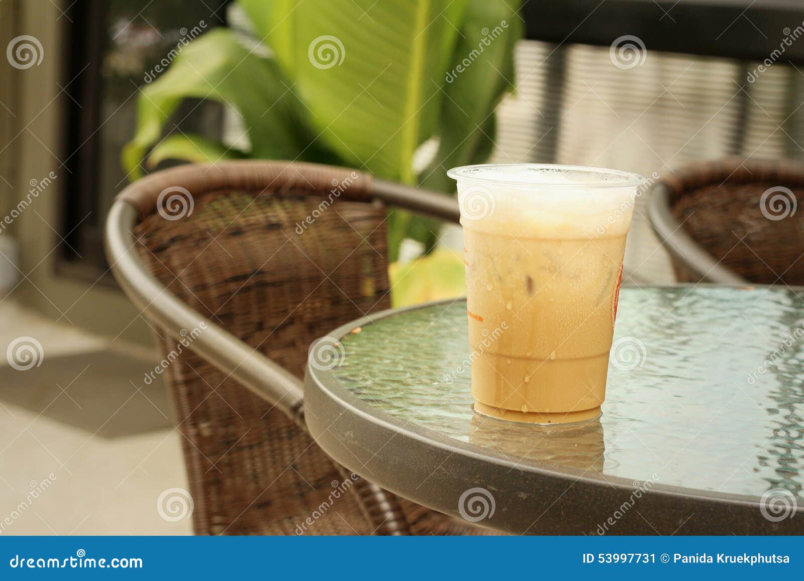 Iced Coffee on Table at Coffee Shop. Stock Image - Image of sugar, shop ...