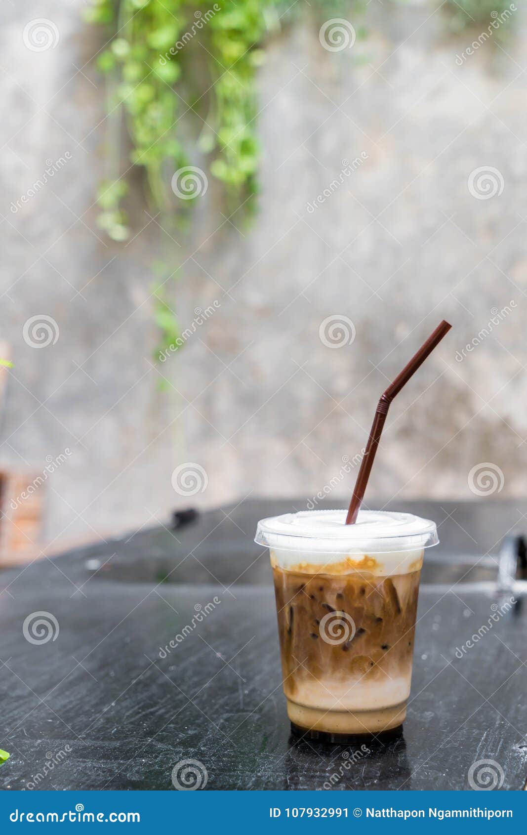 Iced coffee on table stock image. Image of espresso - 107932991