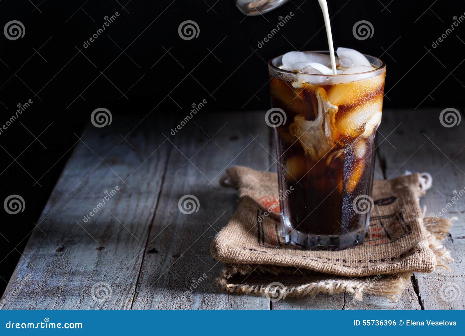 Iced Coffee in a Tall Glass Stock Photo - Image of cafe, drink: 55736396