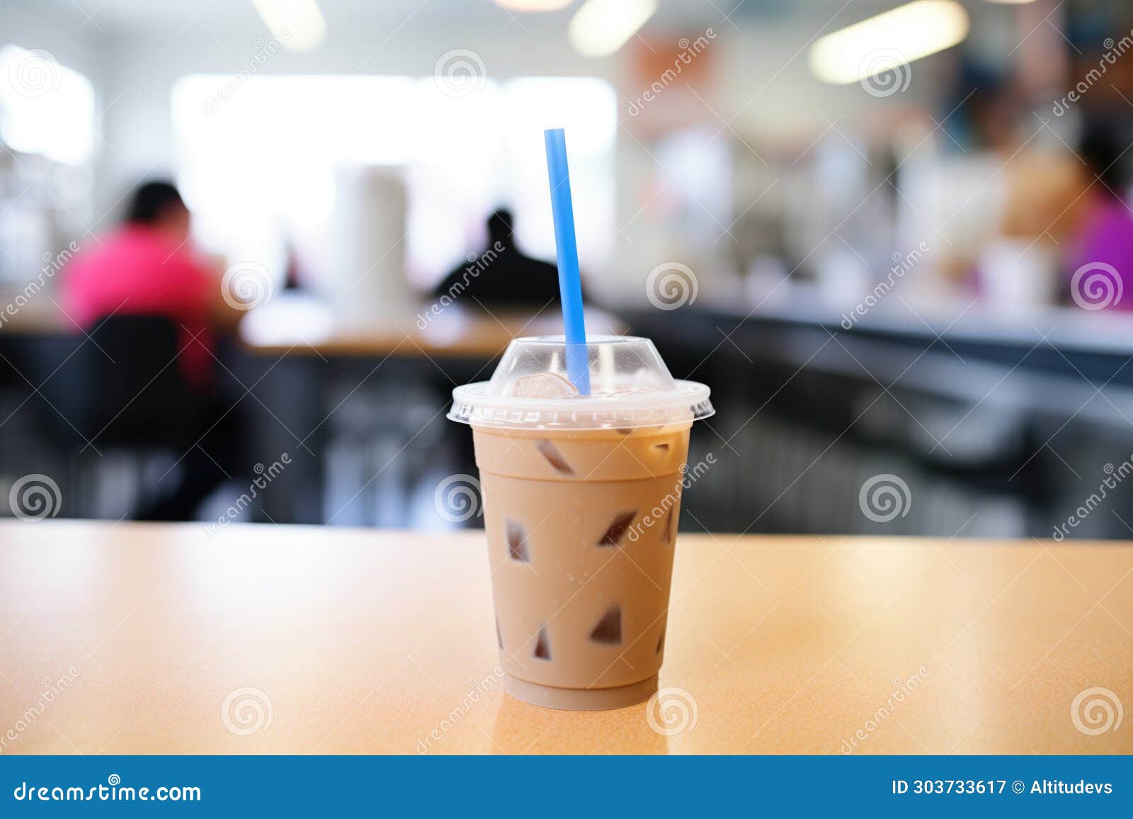 Iced Coffee in a To-go Cup with a Straw Stock Image - Image of ...
