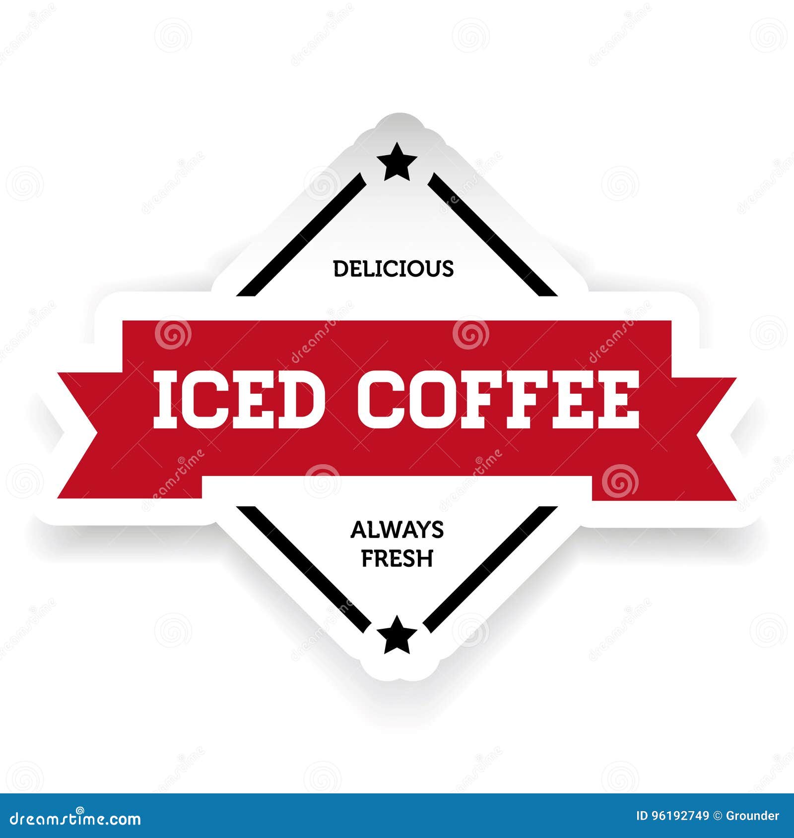 Iced Coffee vintage sign stock vector. Illustration of flat - 96192749