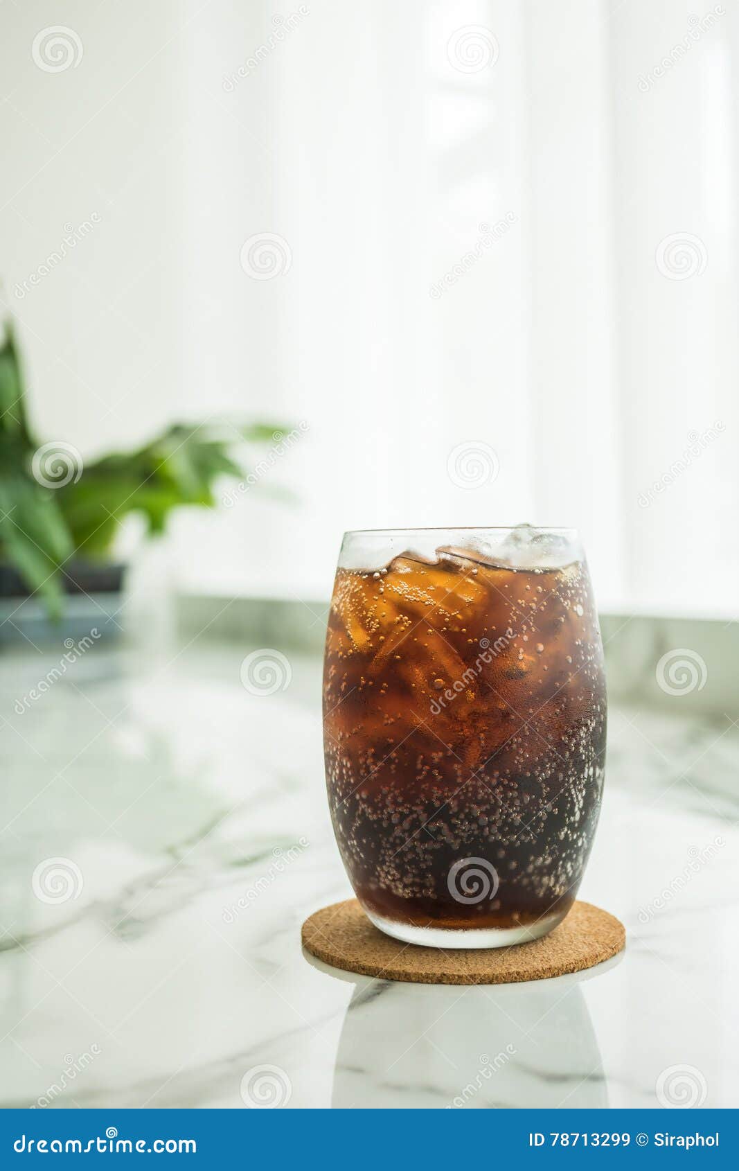 Iced cola glass stock image. Image of soda, cube, beverage - 78713299