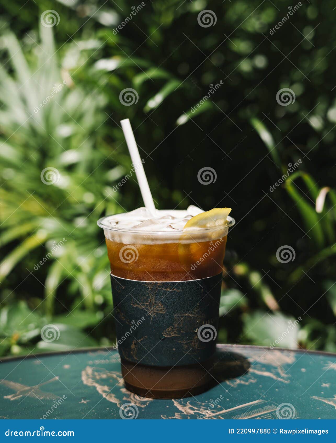 Iced Cold Coffee Latte Cappuccino Summer Refreshing Drinks On Wood ...