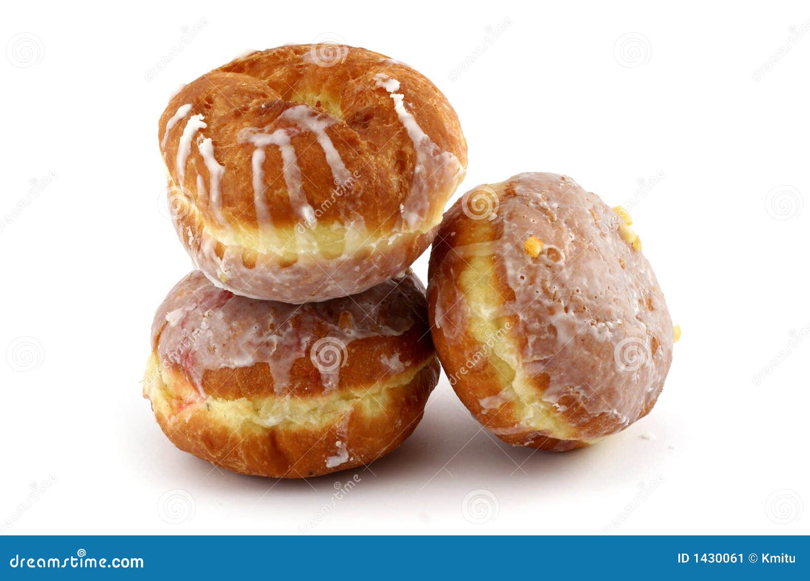Iced donuts on white stock image. Image of cake, delicious - 1430061