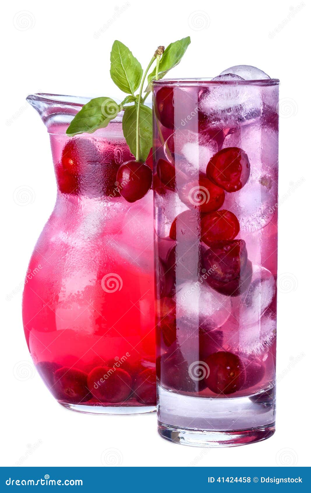 Iced Drink On A Background Of Tropical Fruits. Stock Photo ...