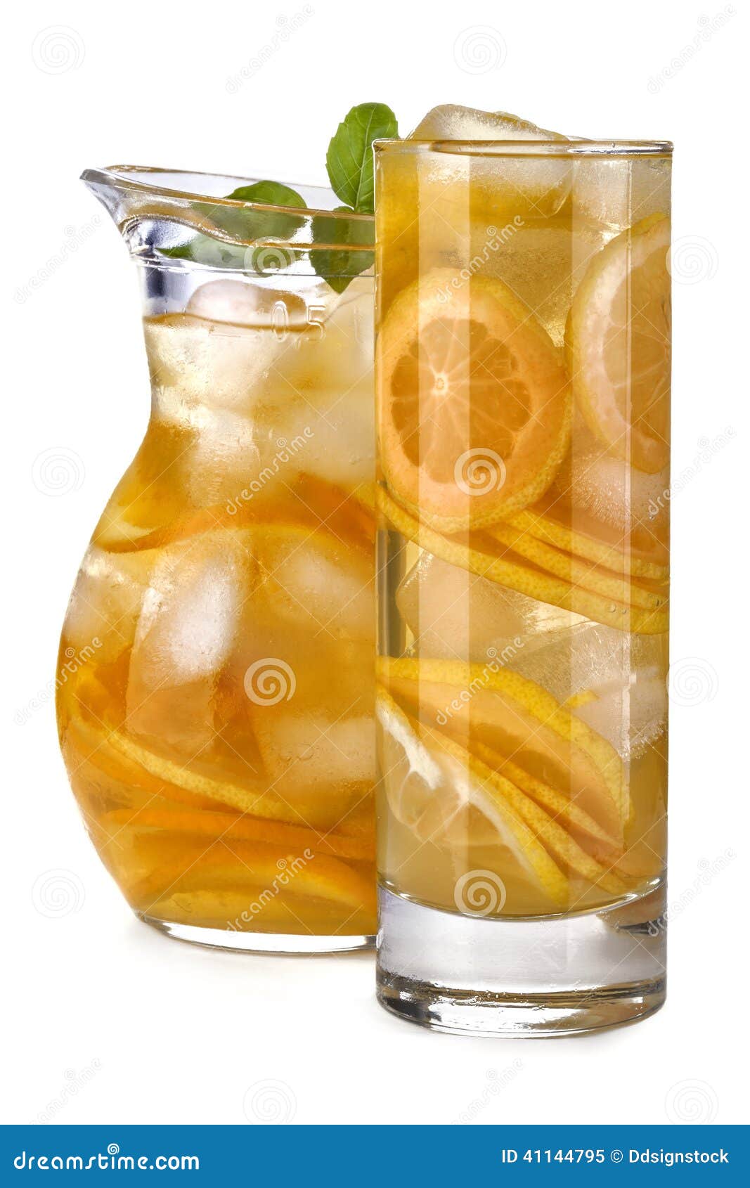 Iced Drink On A Background Of Tropical Fruits. Stock Photo ...