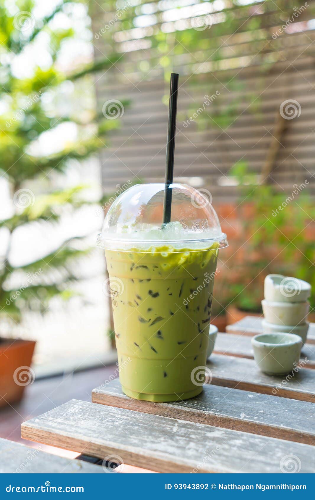 Iced green tea milkshake stock photo. Image of dairy - 93943892