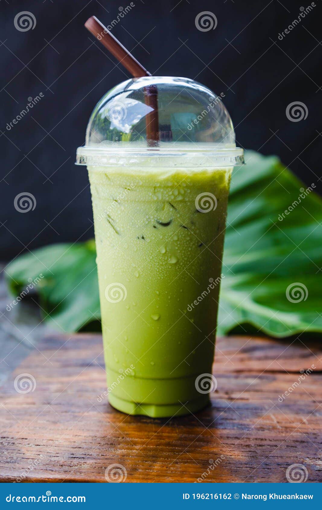 Iced Green Tea in Takeaway Cup Stock Photo - Image of food, antioxidant ...