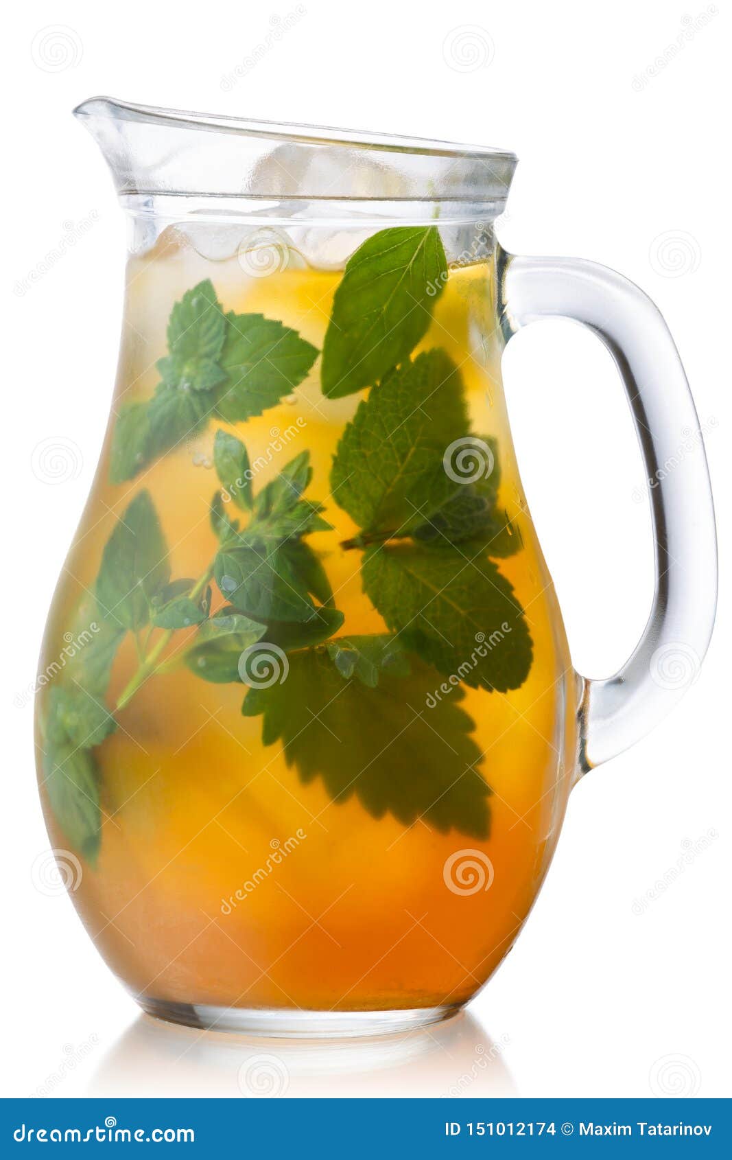 Iced herbal tea jug, paths stock photo. Image of melissa - 151012174