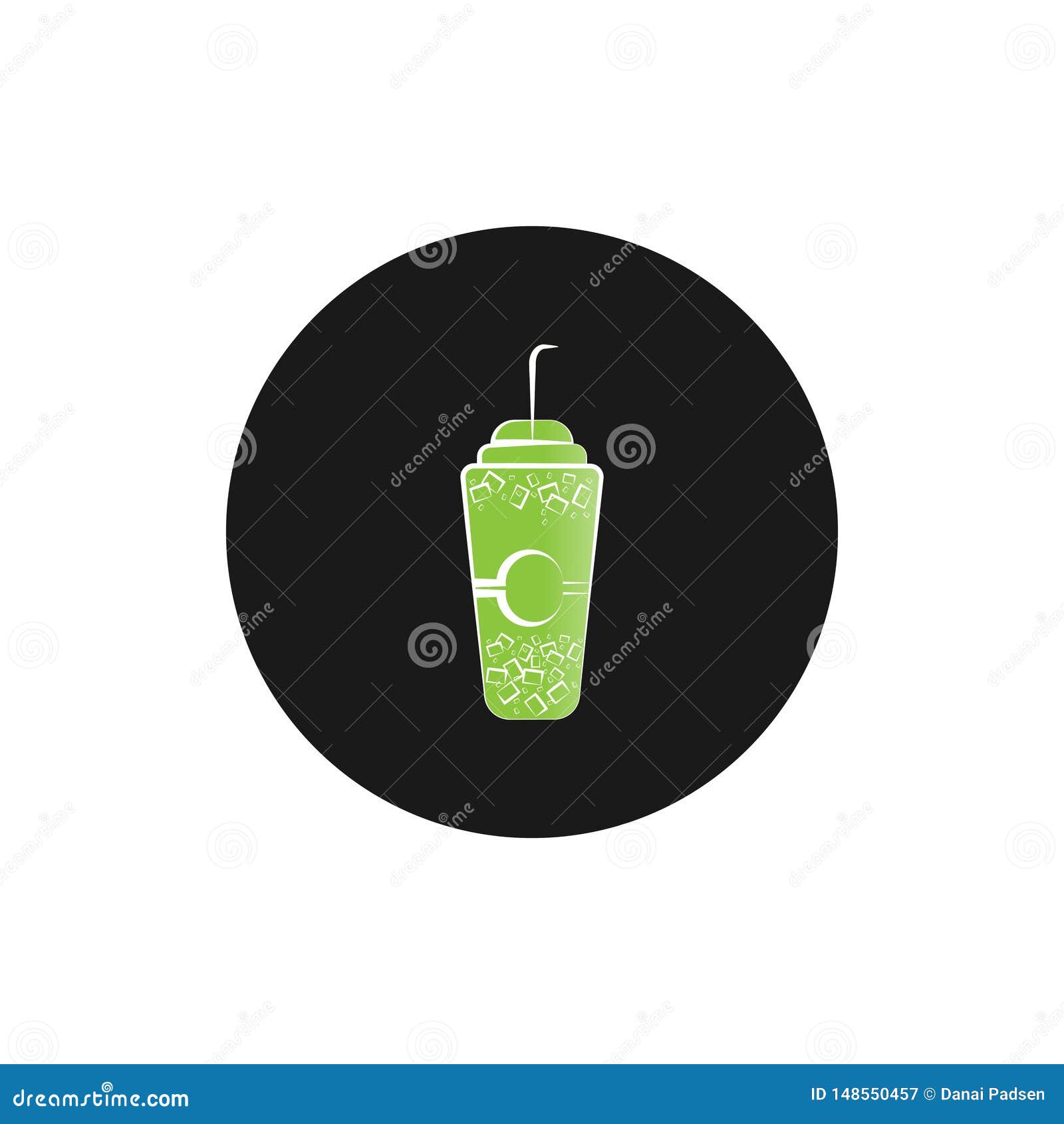 Iced Lemon Green Tea Design Stock Vector - Illustration of button ...