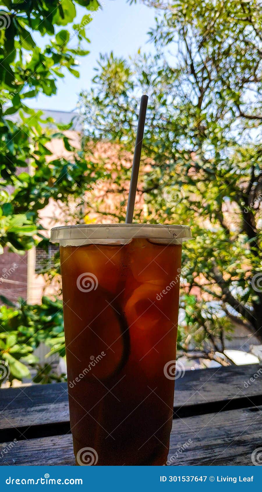 Iced Lemon Tea in a Plastic Cup Stock Image - Image of water, flower ...