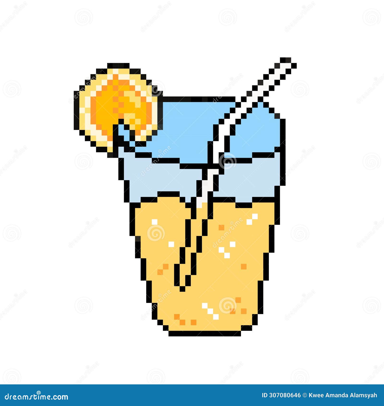 Lemonade Drinks Pixel Art Vector Drawing Stock Vector - Illustration of ...