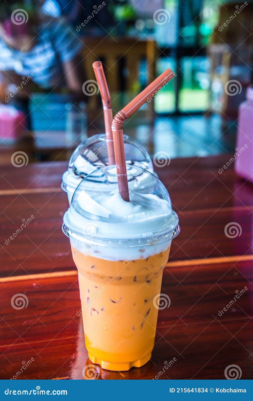 Iced Milk Tea in Plastic Cup Stock Photo - Image of culture, drink ...