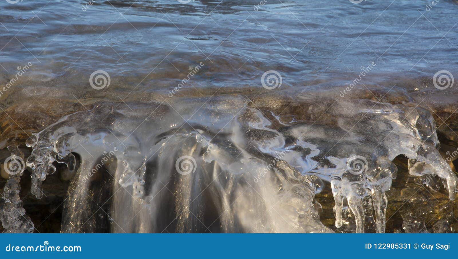 Iced over cascade stock image. Image of cold, gray, grey - 122985331