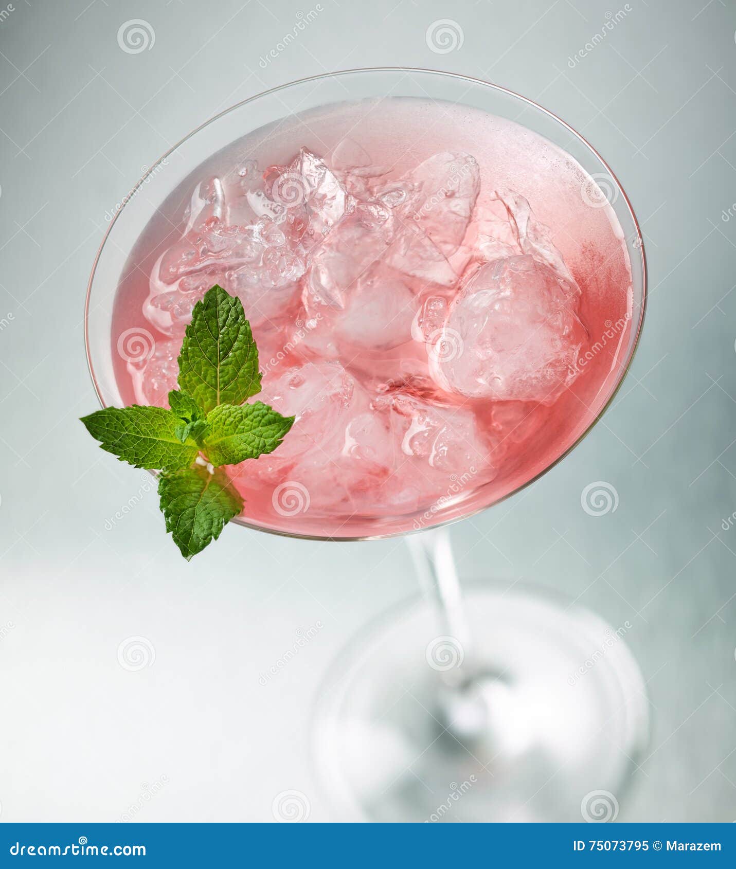 Iced pink cocktail stock image. Image of sweet, decorated - 75073795