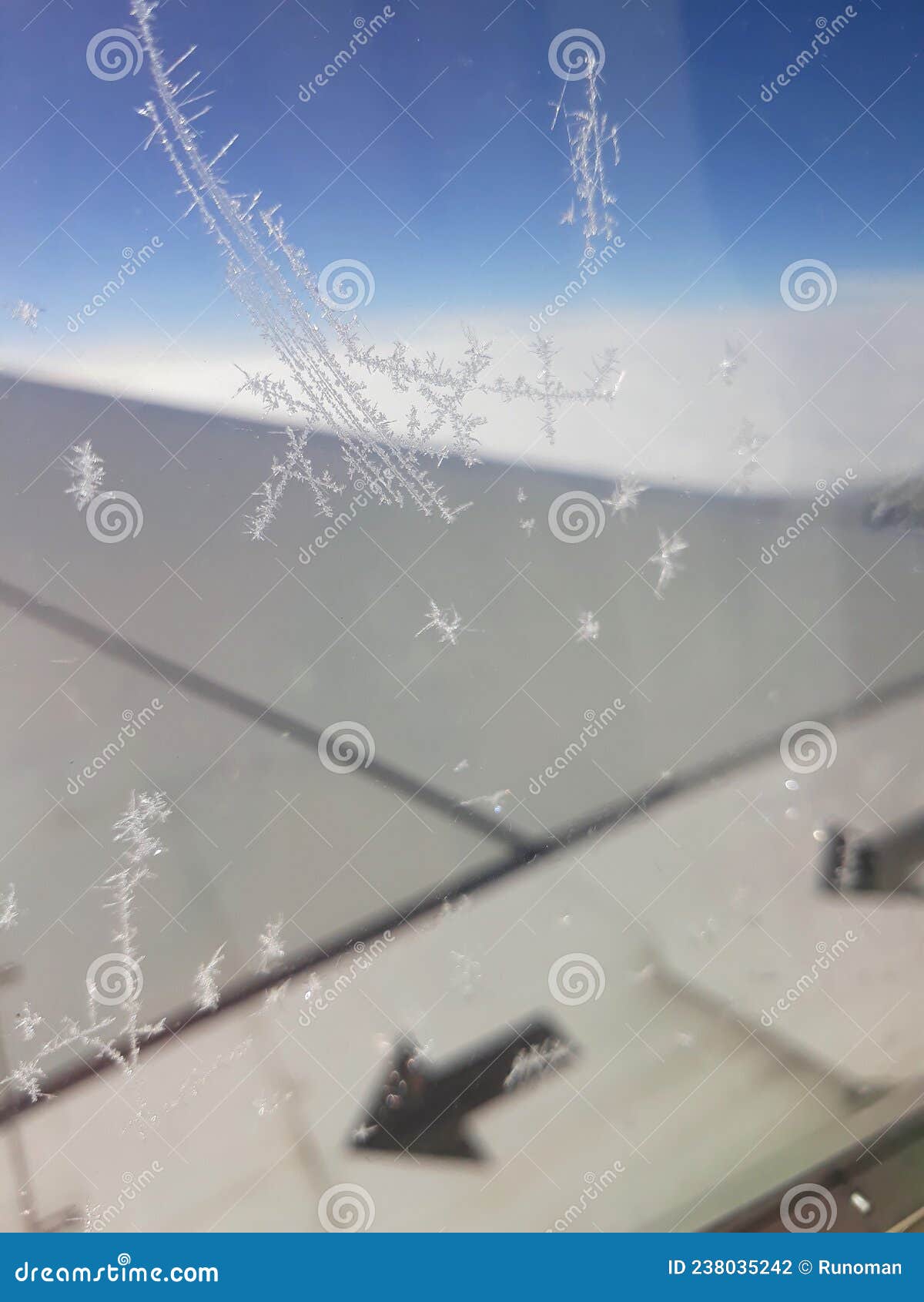 An iced plane window stock photo. Image of europe, milan - 238035242