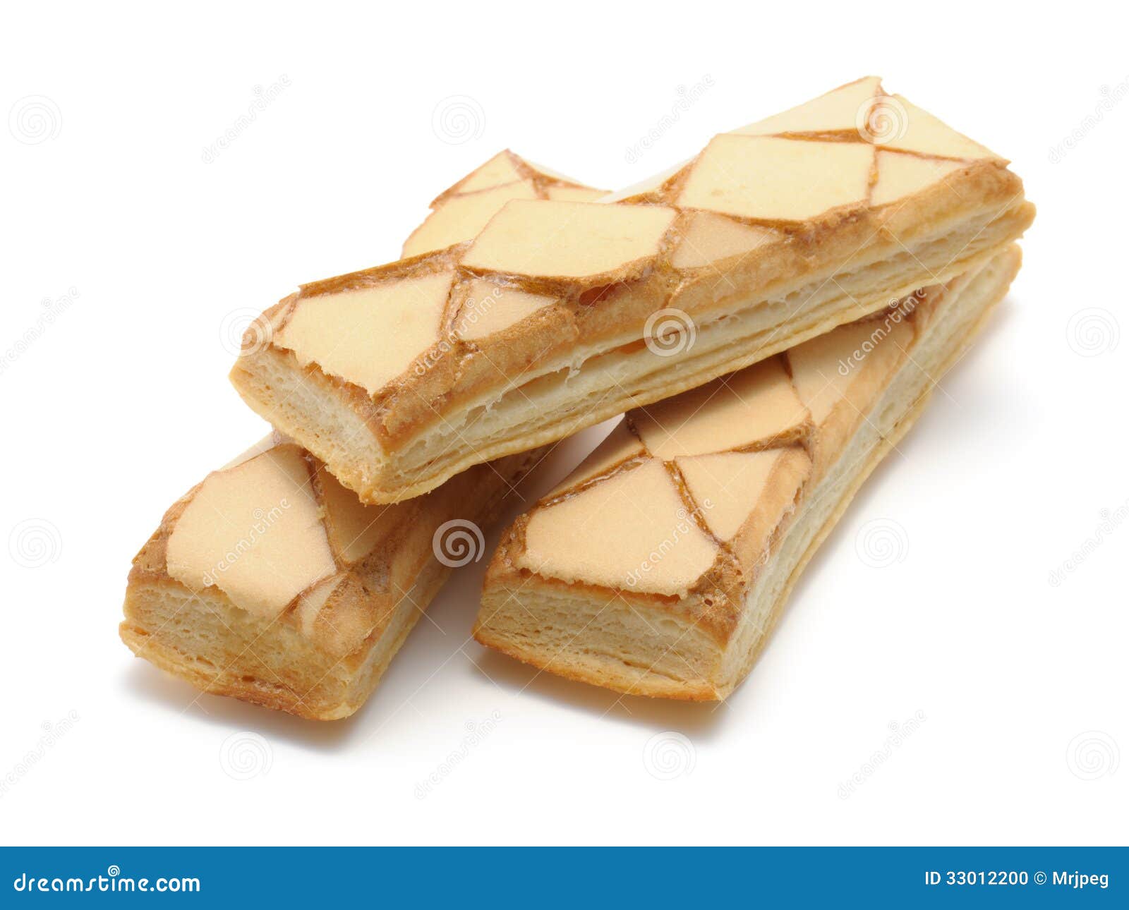 Iced Puff Pastry Biscuits stock photo. Image of portion - 33012200