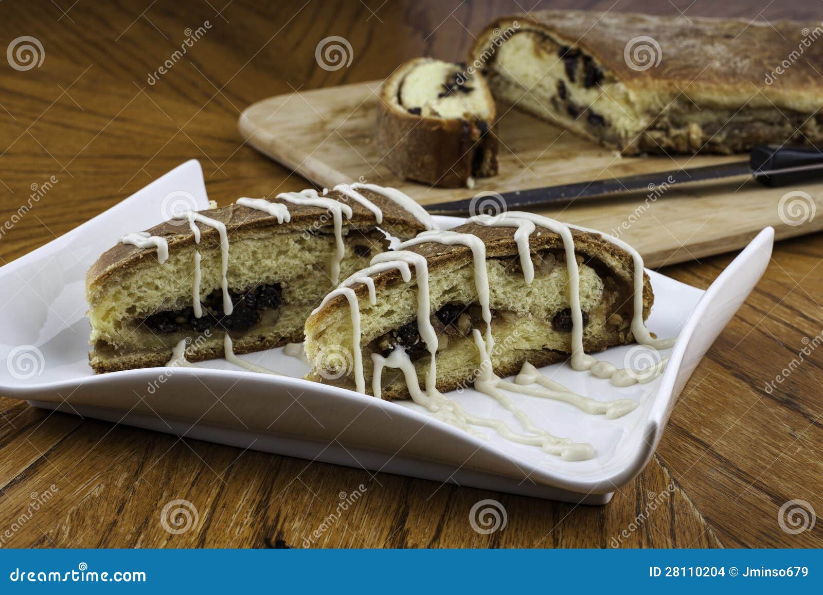 Iced raisin nut bread stock photo. Image of holidays - 28110204