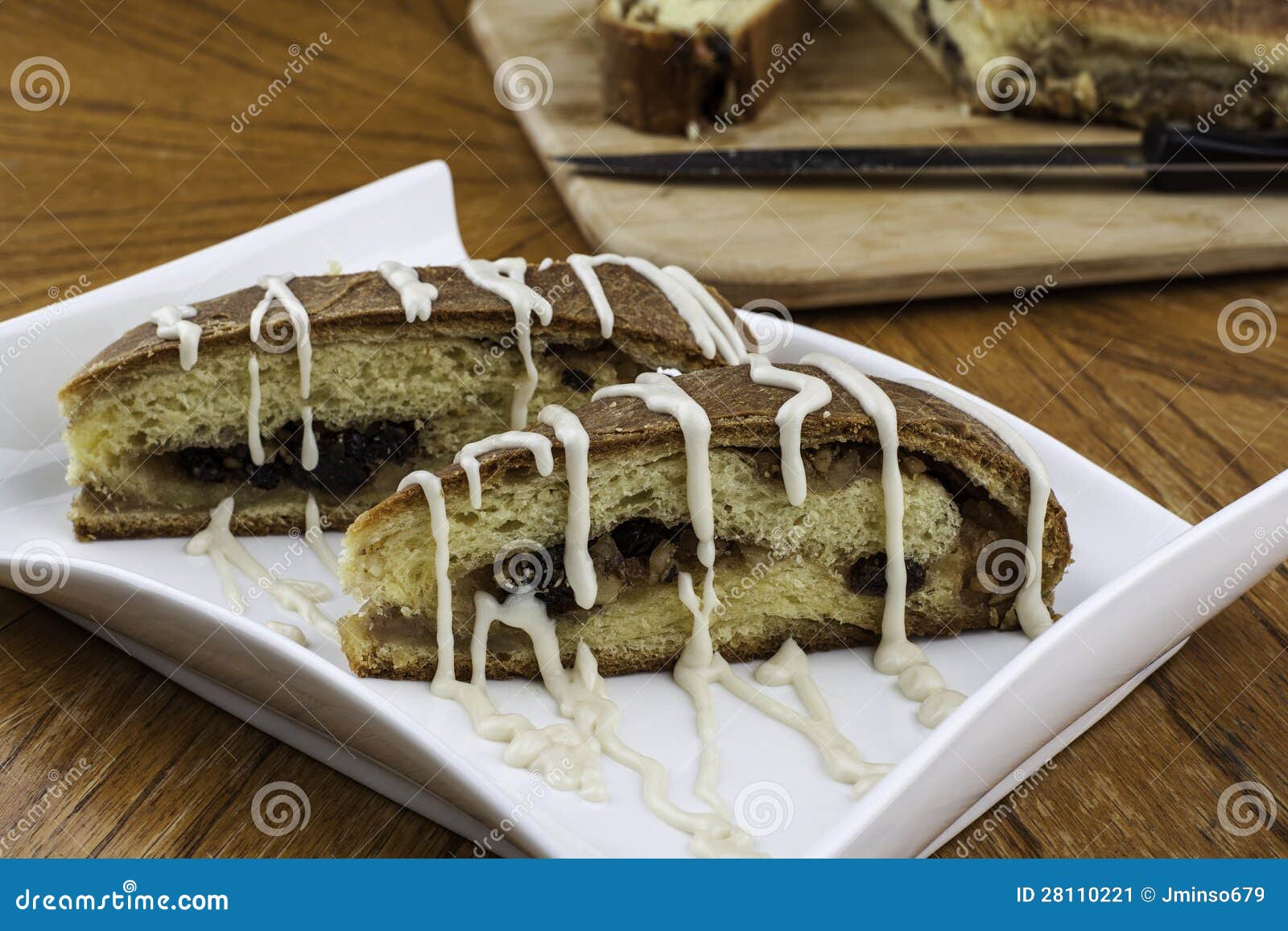 Iced raisin nut bread stock image. Image of christmas - 28110221