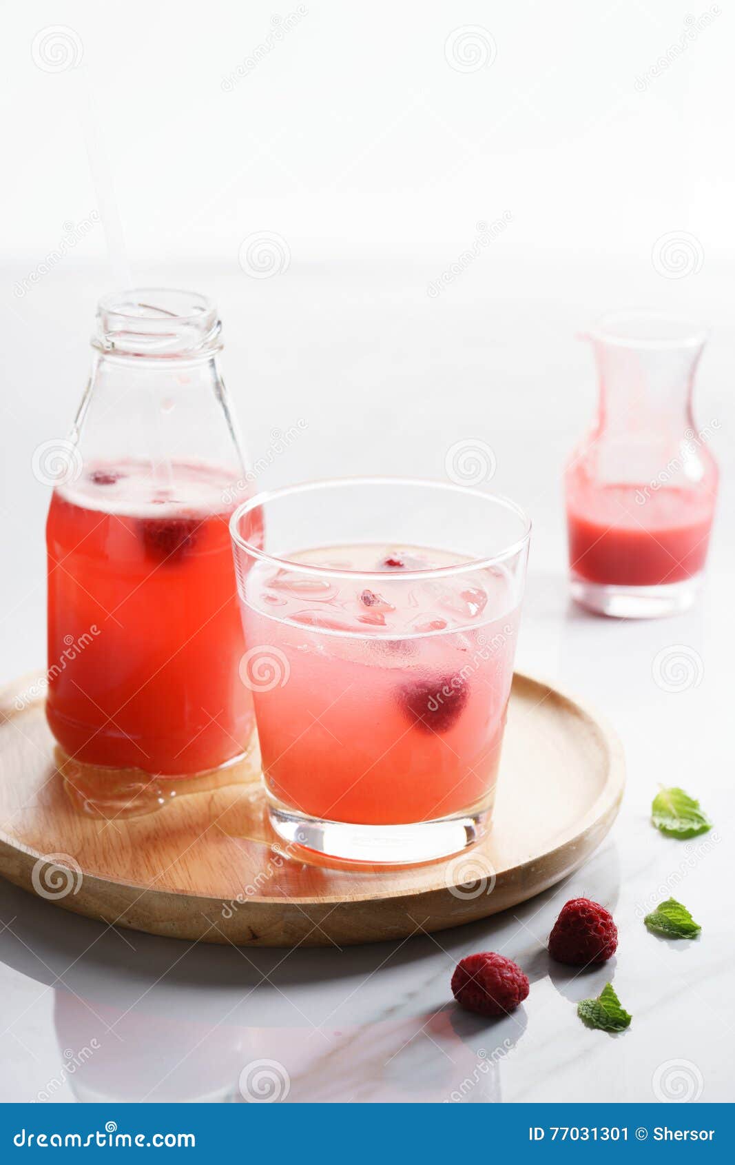 Iced red raspberry drinks stock image. Image of party - 77031301