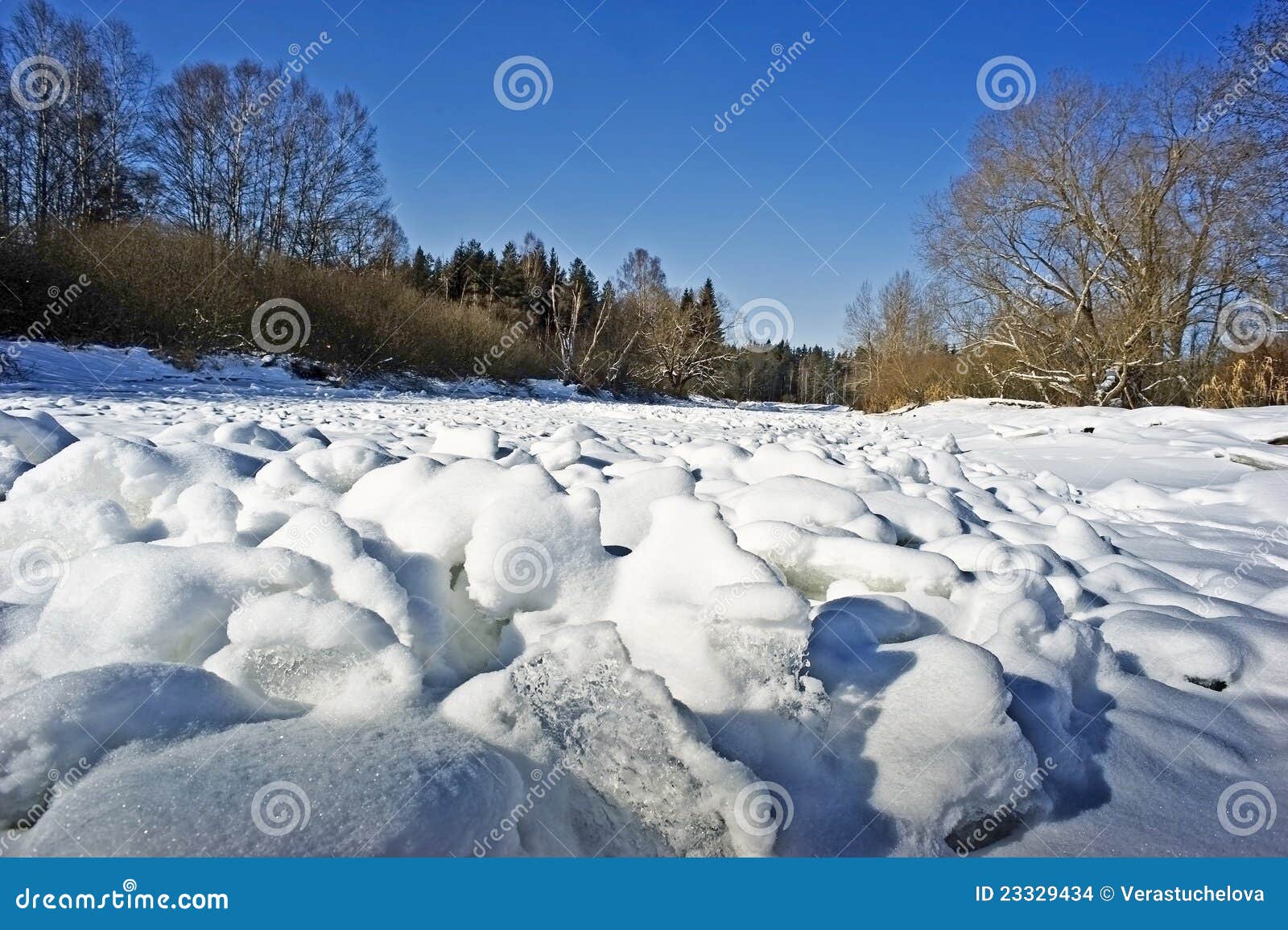 Iced river stock photo. Image of december, park, river - 23329434