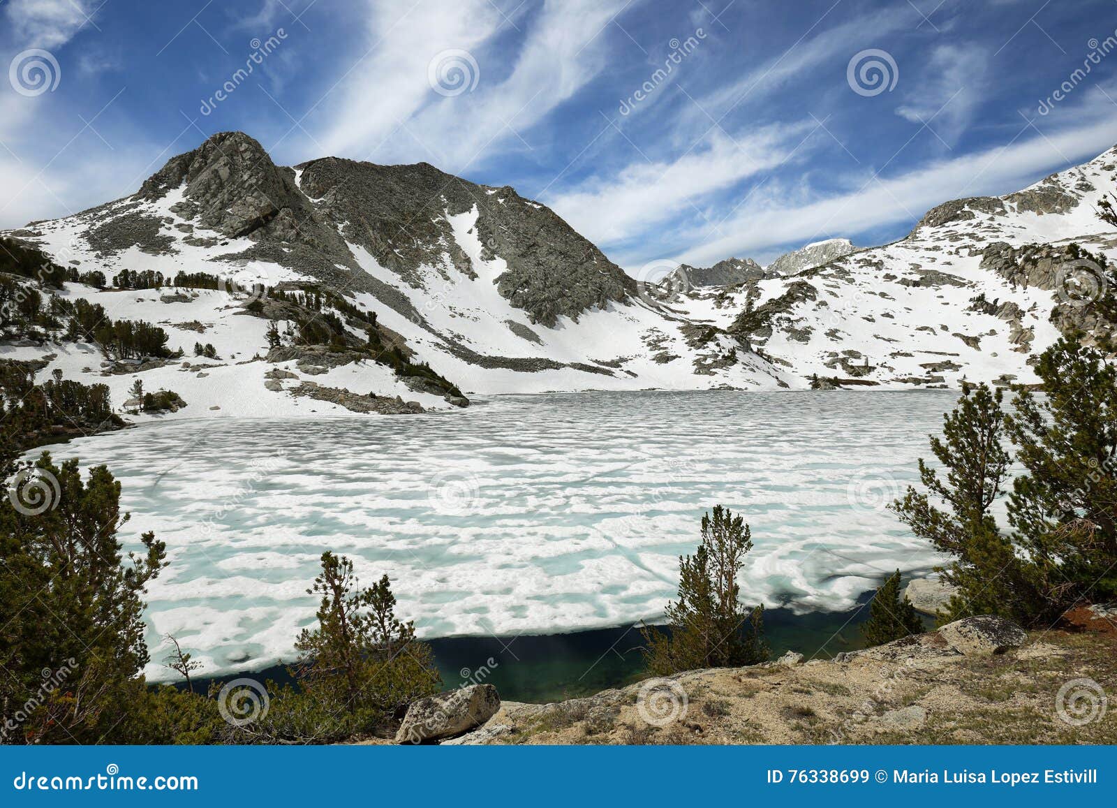 Iced Ruby lake, California stock image. Image of ruby - 76338699
