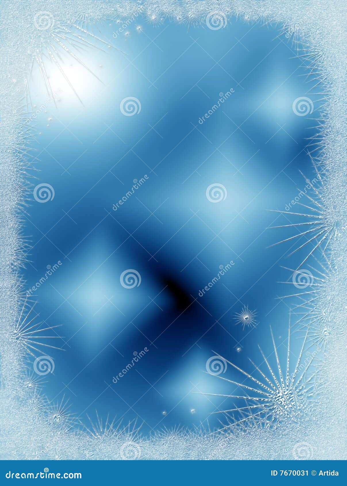 Iced Starry Frame Over a Frozen Blue Background Stock Illustration ...