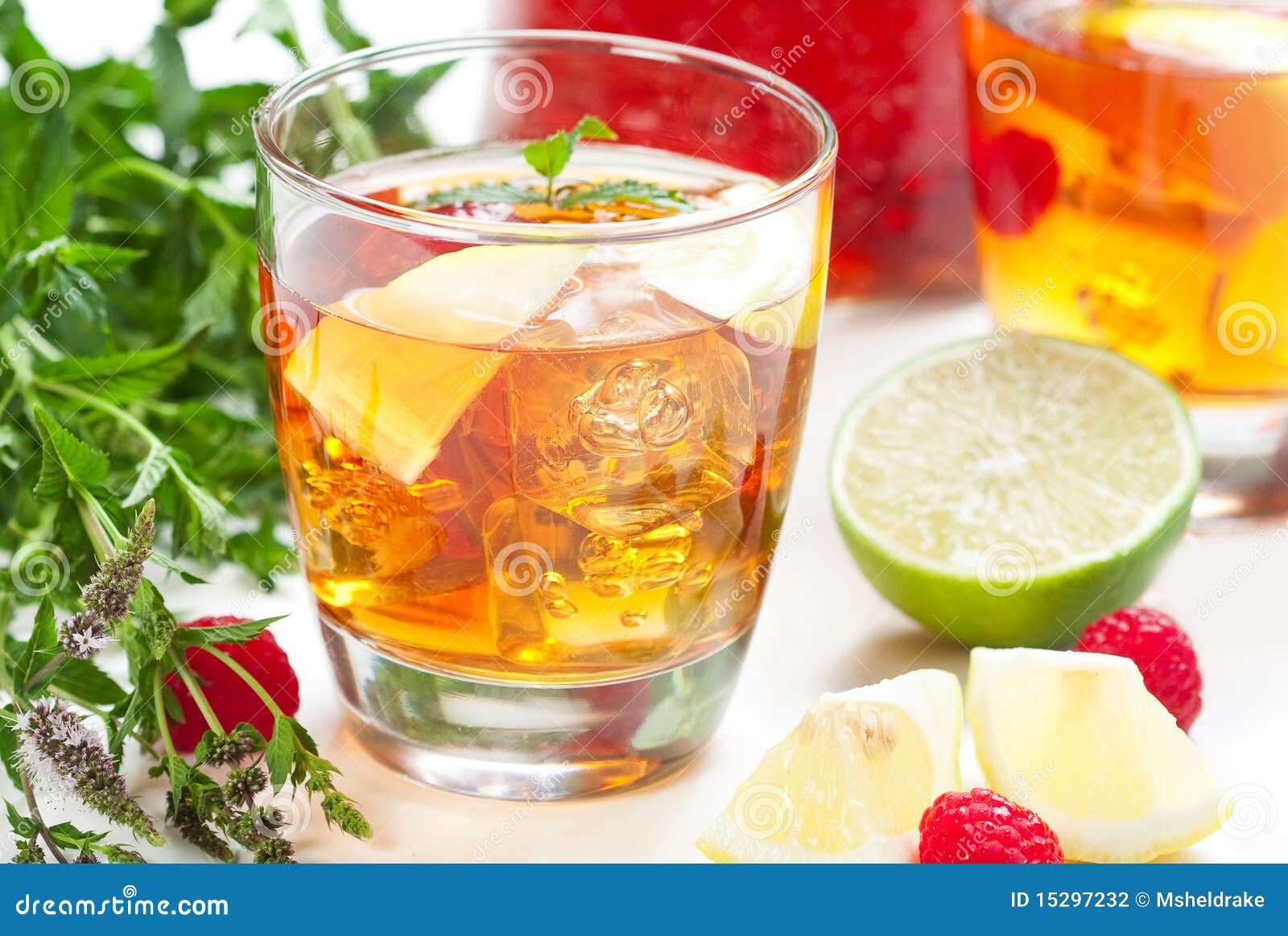 Iced Tea stock photo. Image of lime, drink, lemon, glass - 15297232