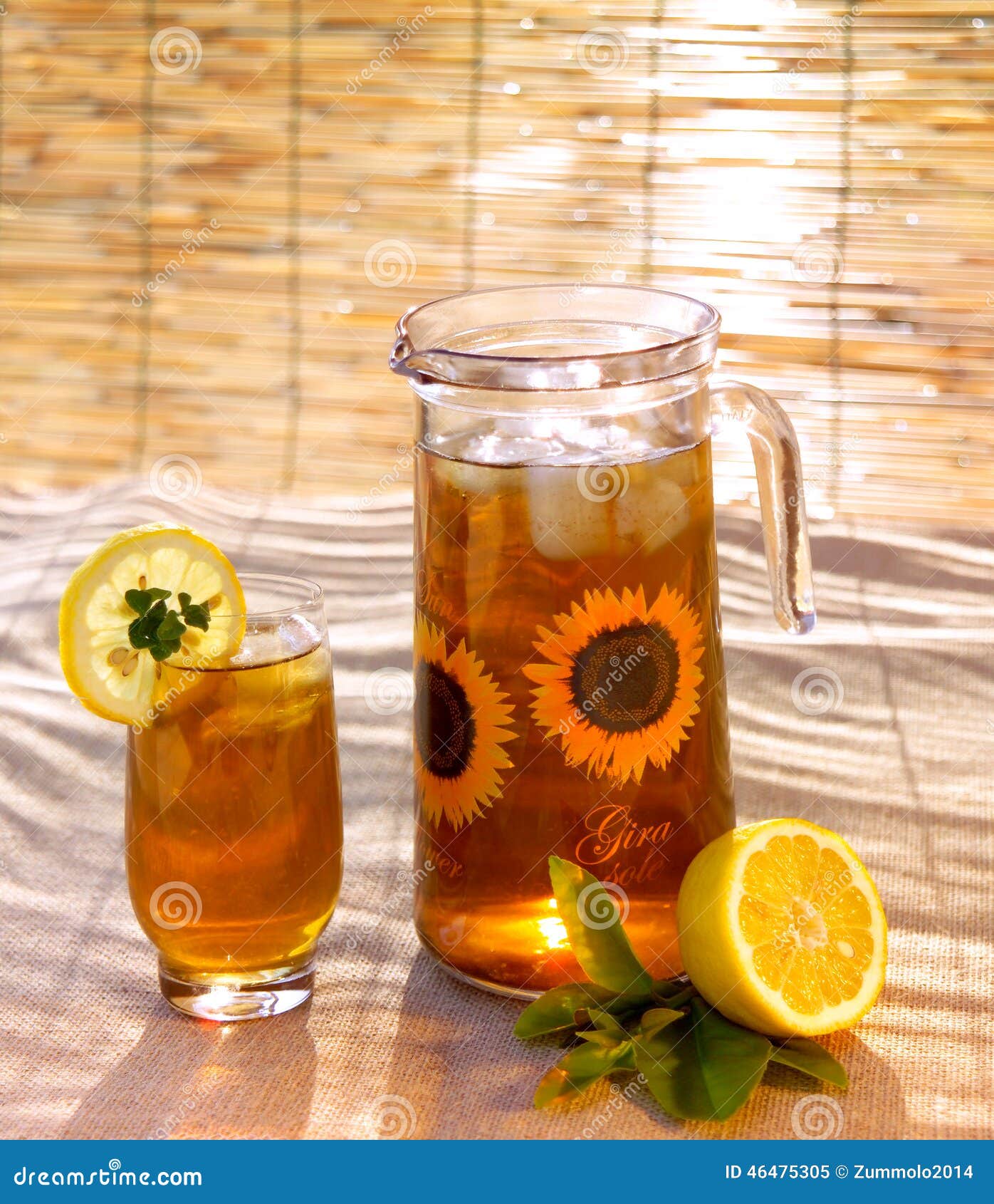 Iced-tea stock image. Image of slices, sunshine, refreshment - 46475305