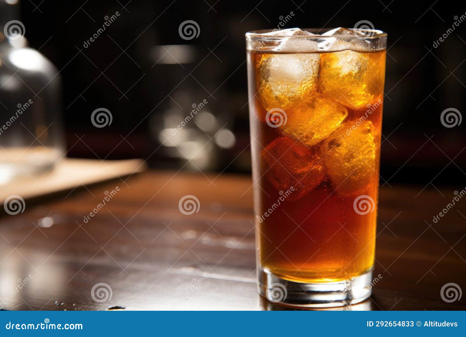 Iced Tea in a Frosted Glass with the Focus on Condensation Stock ...