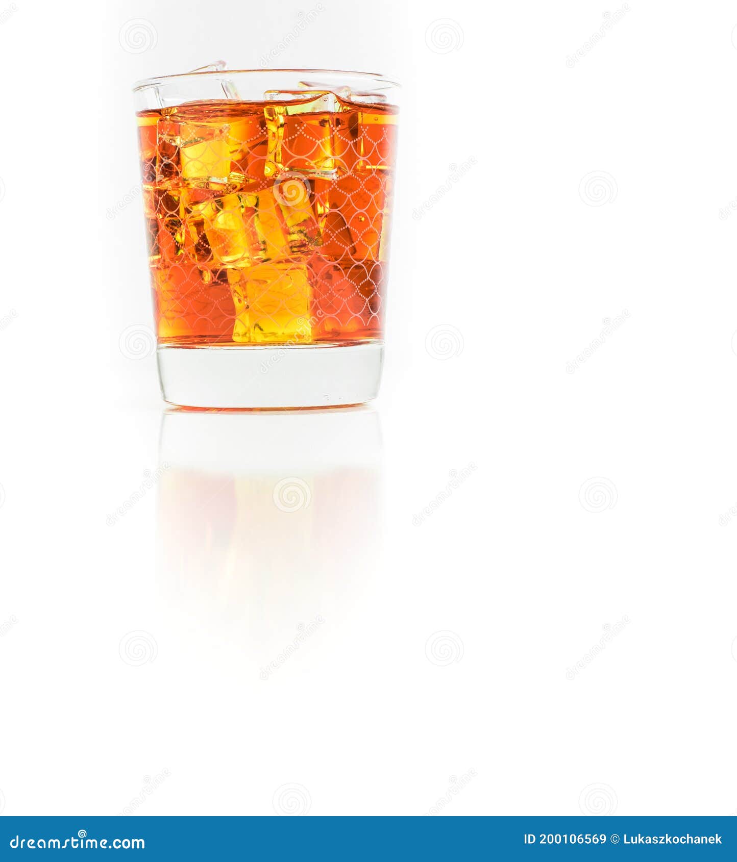 Iced Tea with Ice Cubes in a Glass Stock Image - Image of background ...