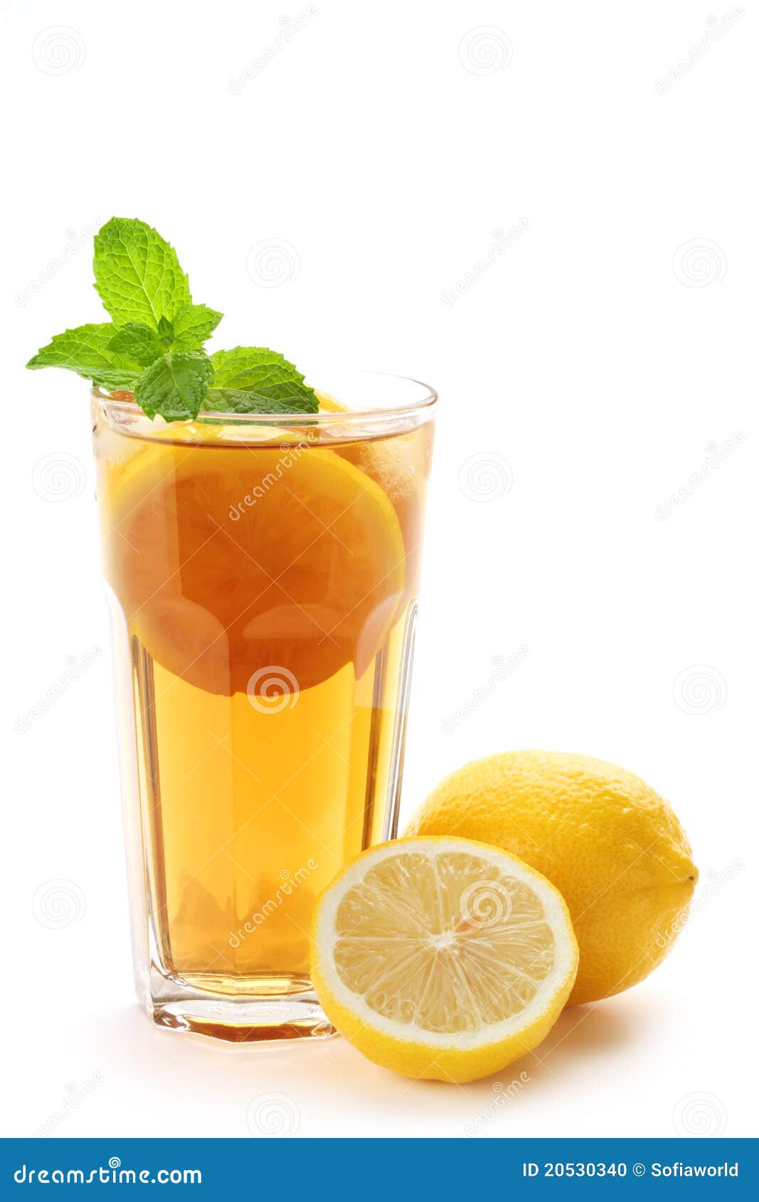 Iced tea with lemon stock photo. Image of slice, liquid - 20530340
