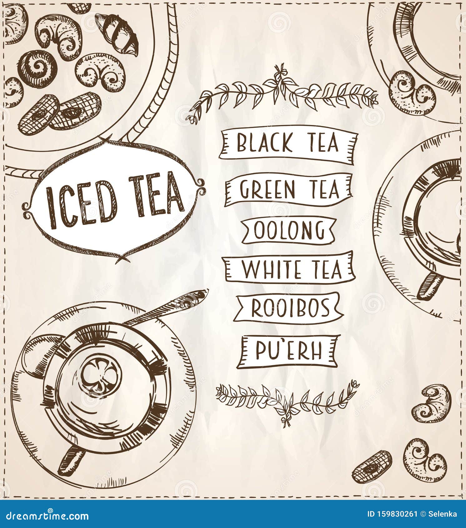 Iced Tea Menu Banner Design Template Cartoon Vector | CartoonDealer.com ...