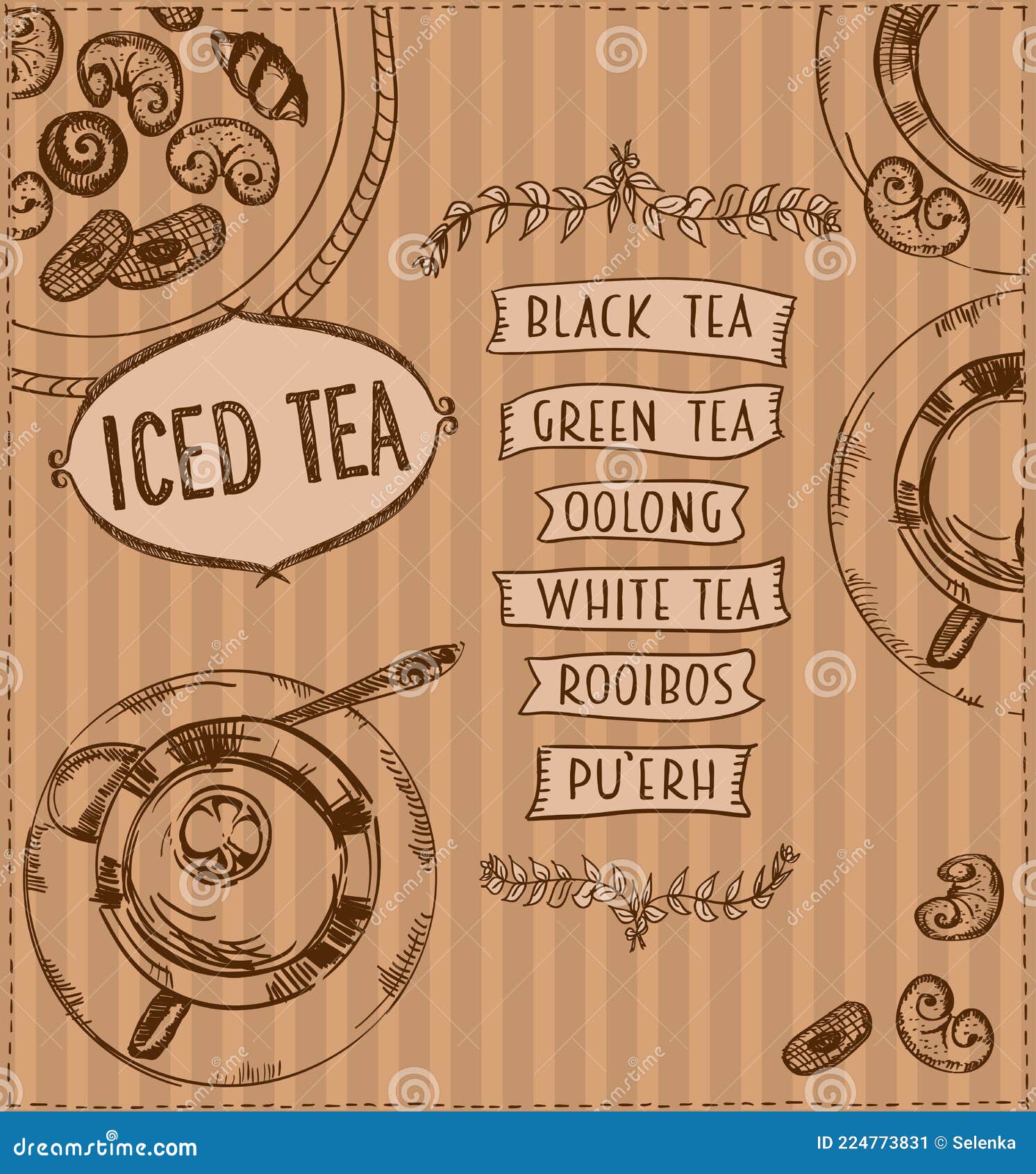 Iced Tea Menu Banner Design Template Stock Vector - Illustration of ...