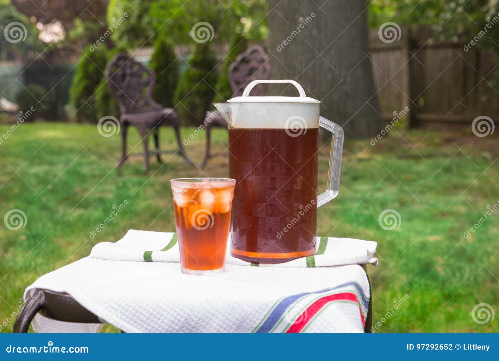 Iced Tea Outside stock photo. Image of table, sweet, backyard - 97292652