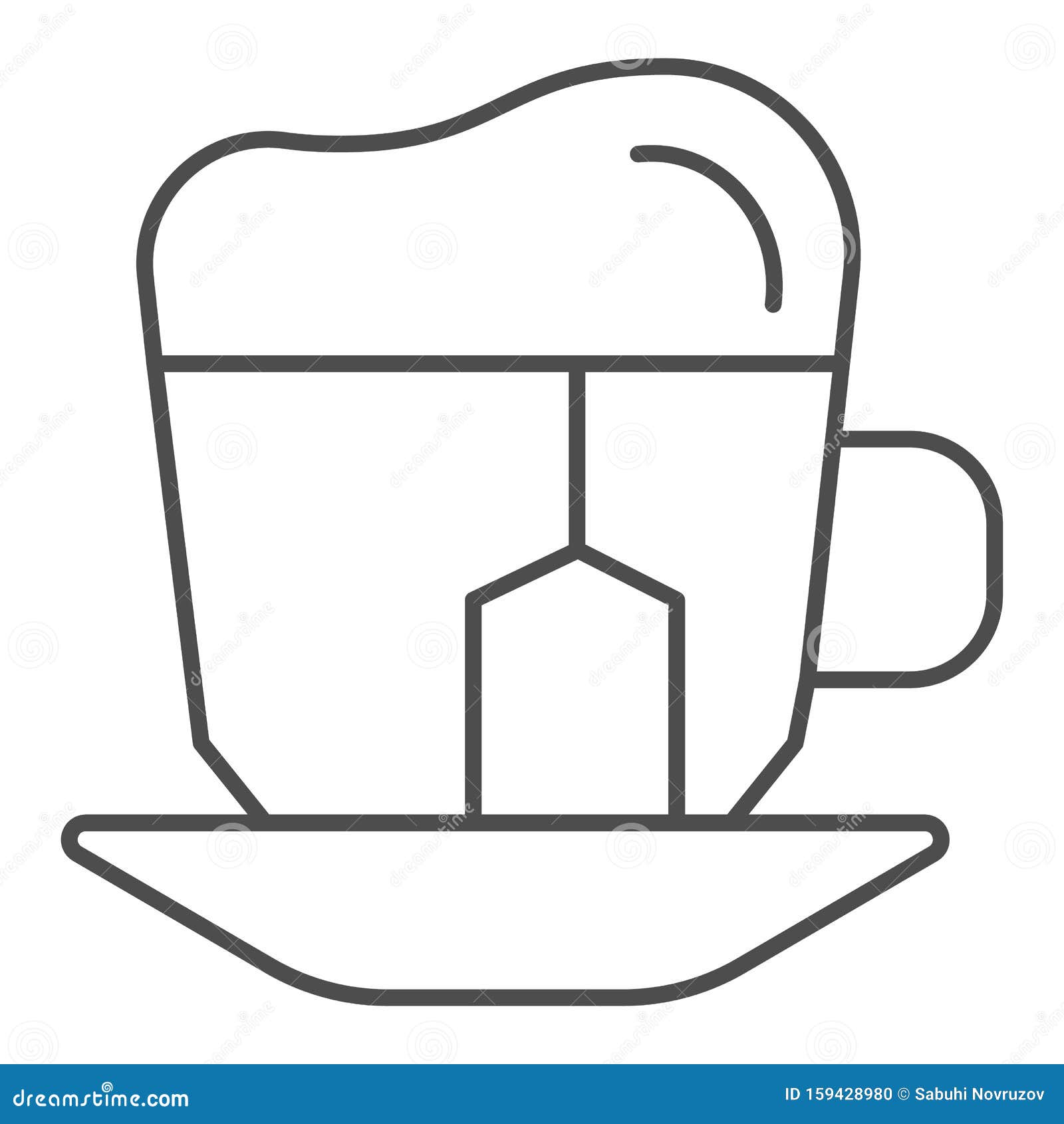 Iced Tea Thin Line Icon. Cold Tea Vector Illustration Isolated on White ...