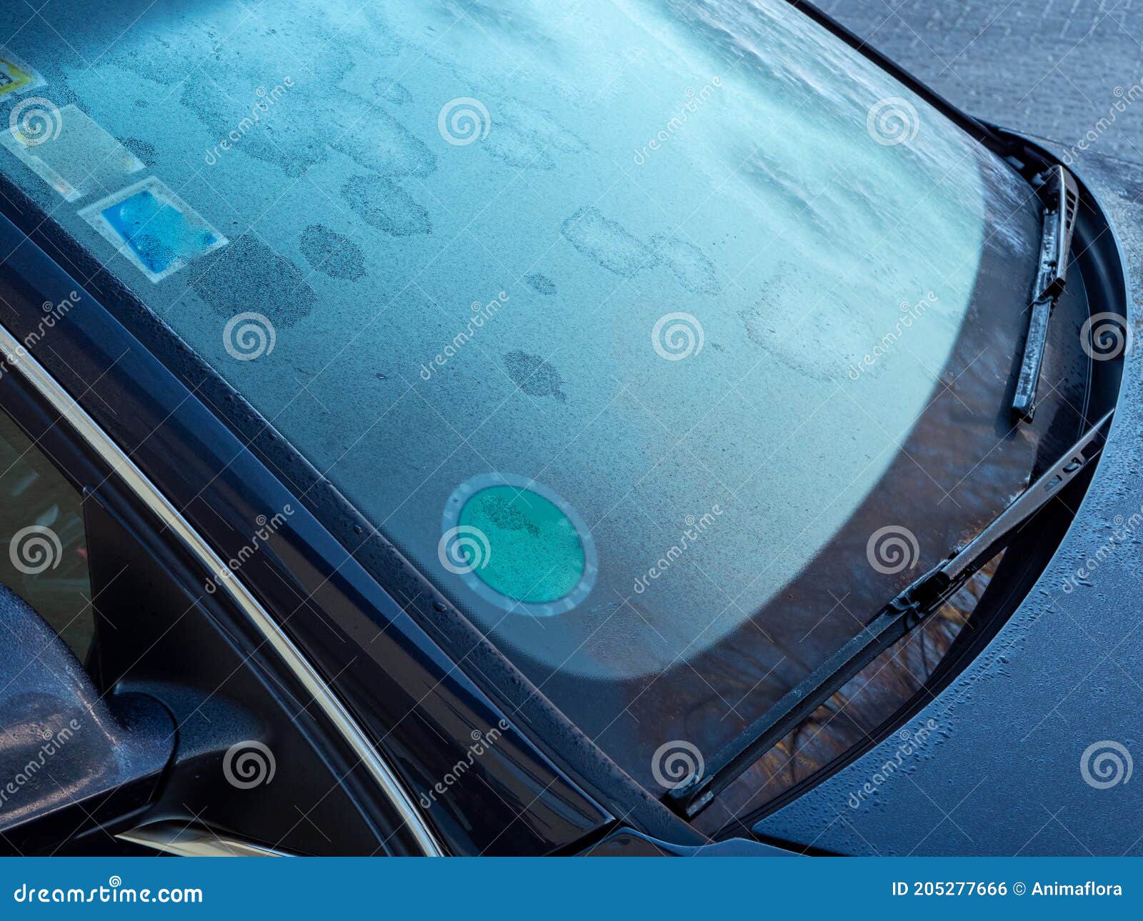 Iced Up Windshield in Winter Stock Photo - Image of traffic, snowfall ...