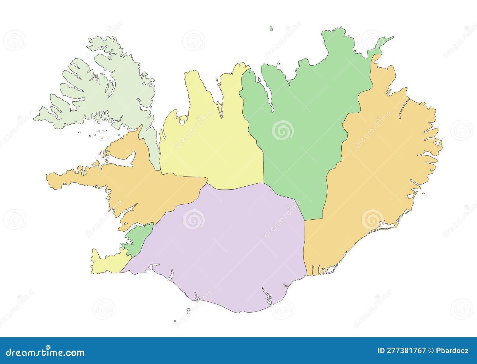 Iceland - Detailed Editable Political Map. Stock Vector - Illustration ...