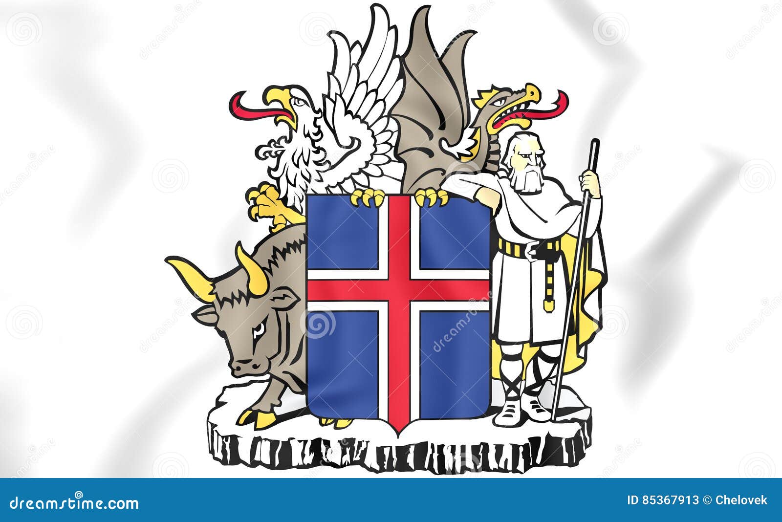 Iceland Coat of Arms stock illustration. Illustration of full - 85367913