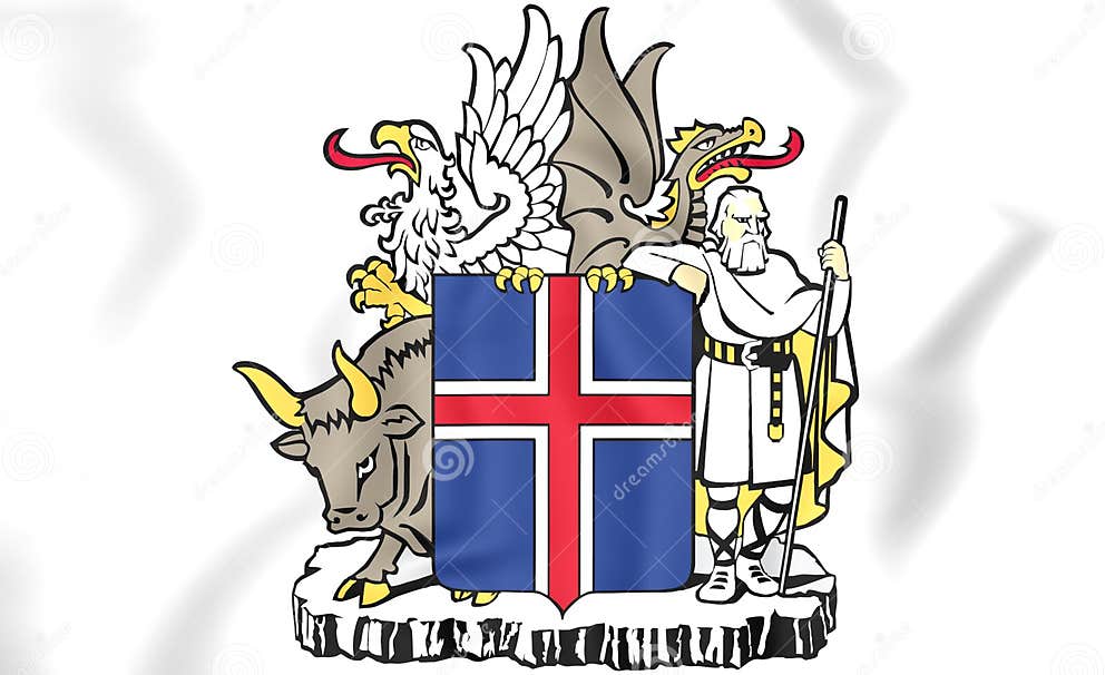 Iceland Coat of Arms stock illustration. Illustration of full - 85367913