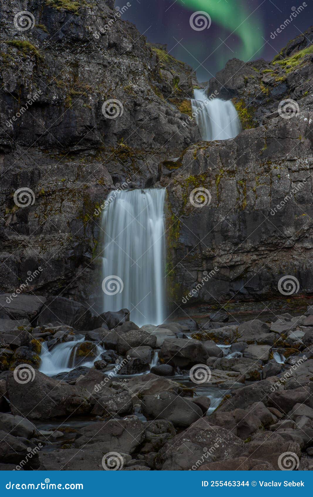 Iceland. Dramatic Waterfall Stock Photo - Image of famous, flow: 255463344