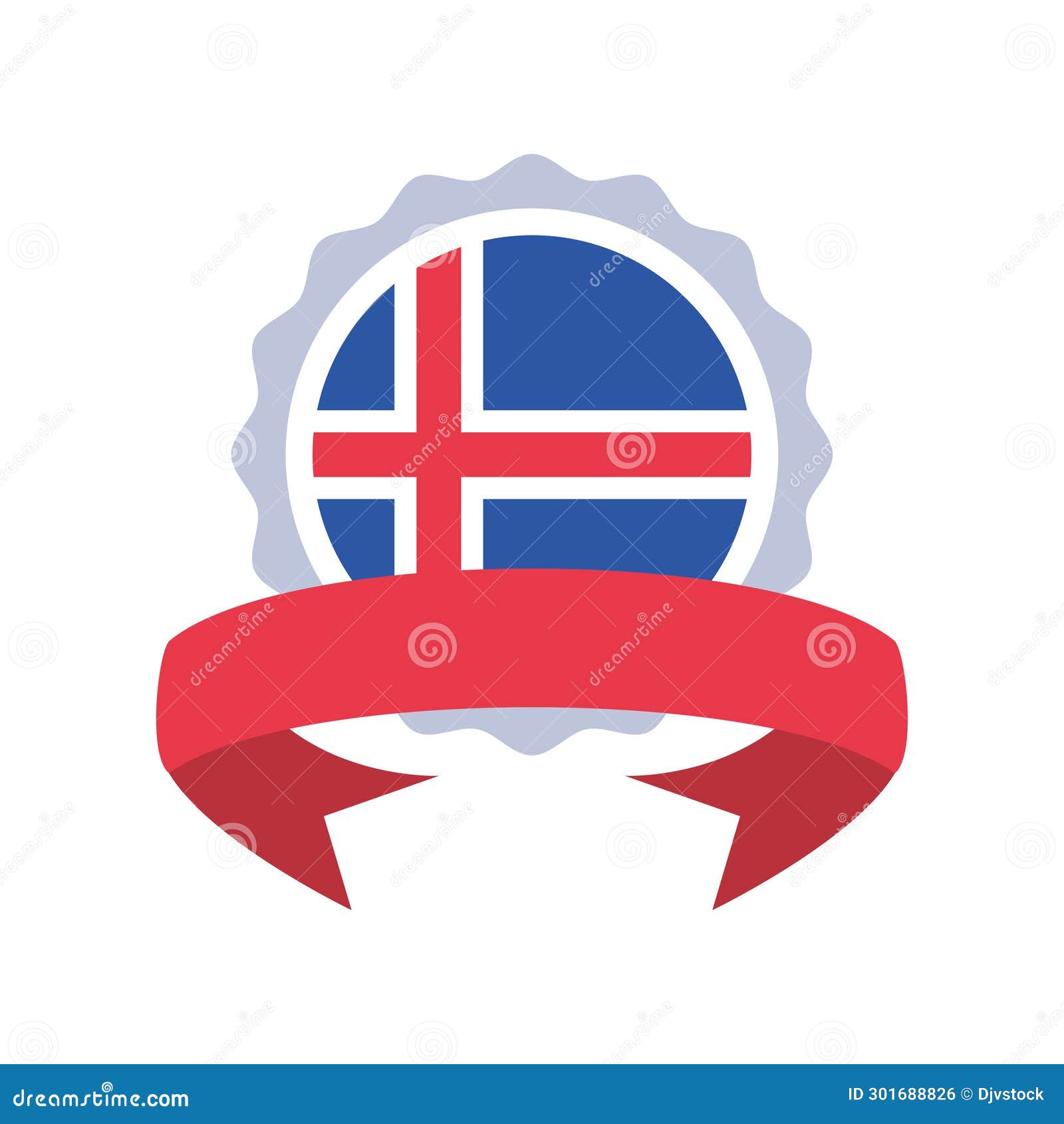 Iceland flag emblem stock vector. Illustration of circle - 301688826