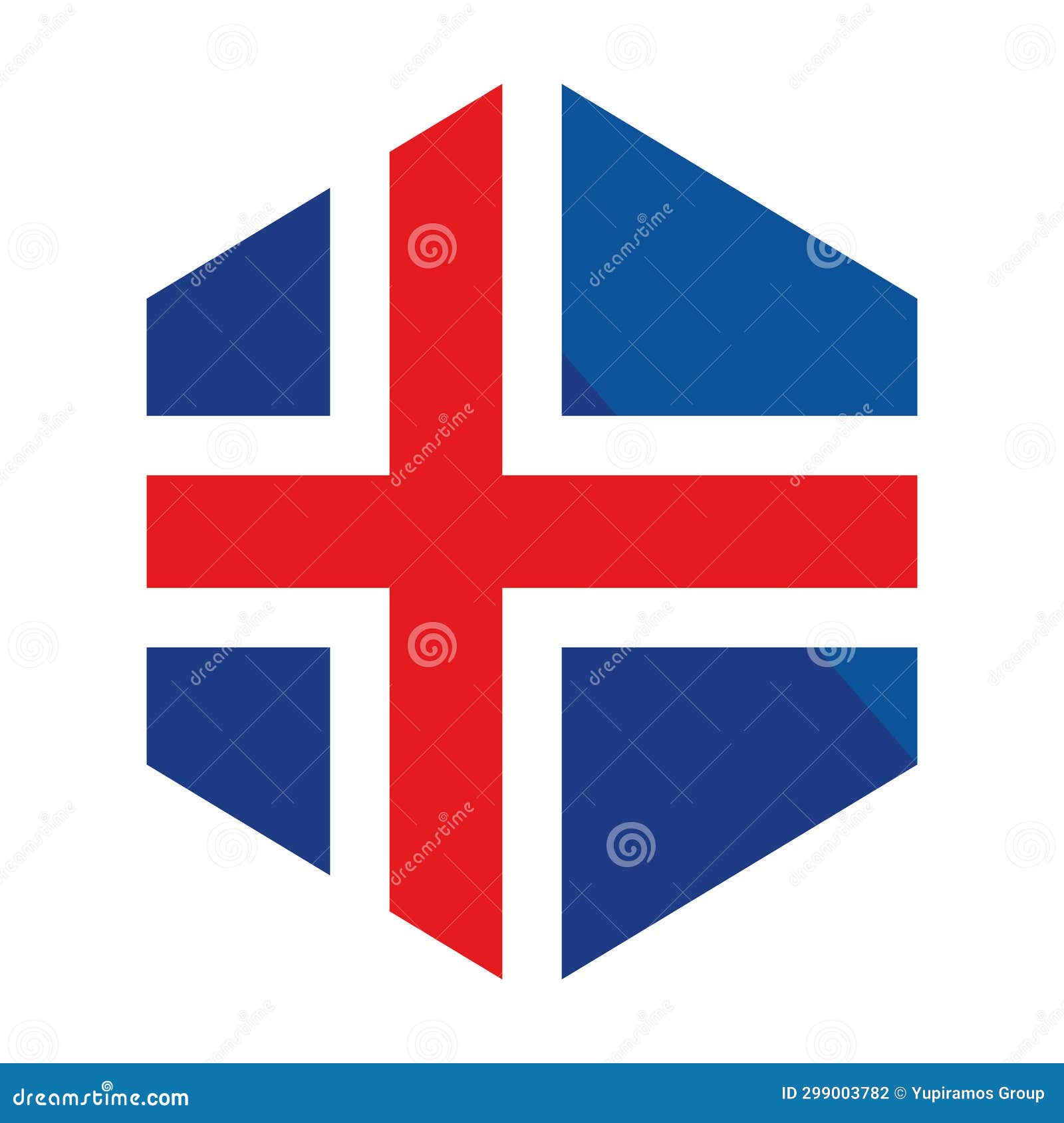 Iceland Flag in Hexagon Shape Stock Illustration - Illustration of ...