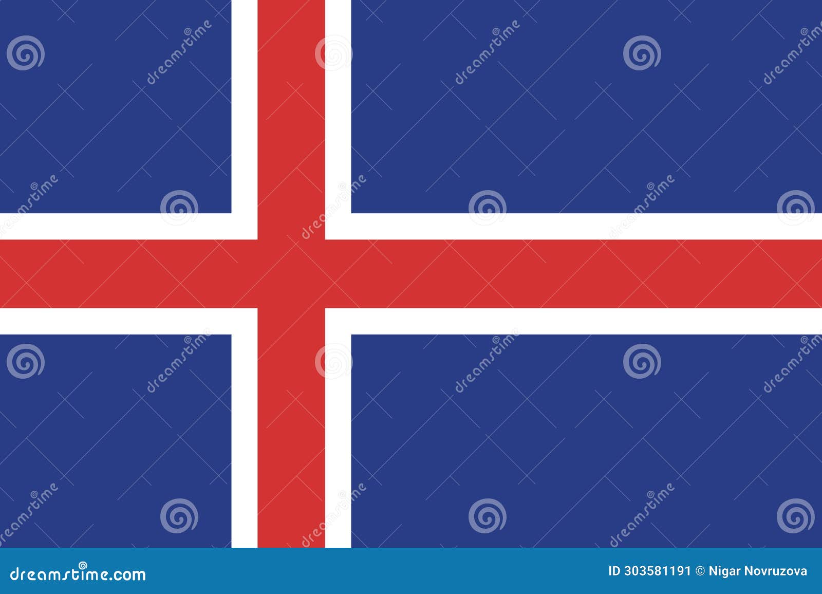 Iceland Flag National Emblem Graphic Element Illustration Stock Vector ...